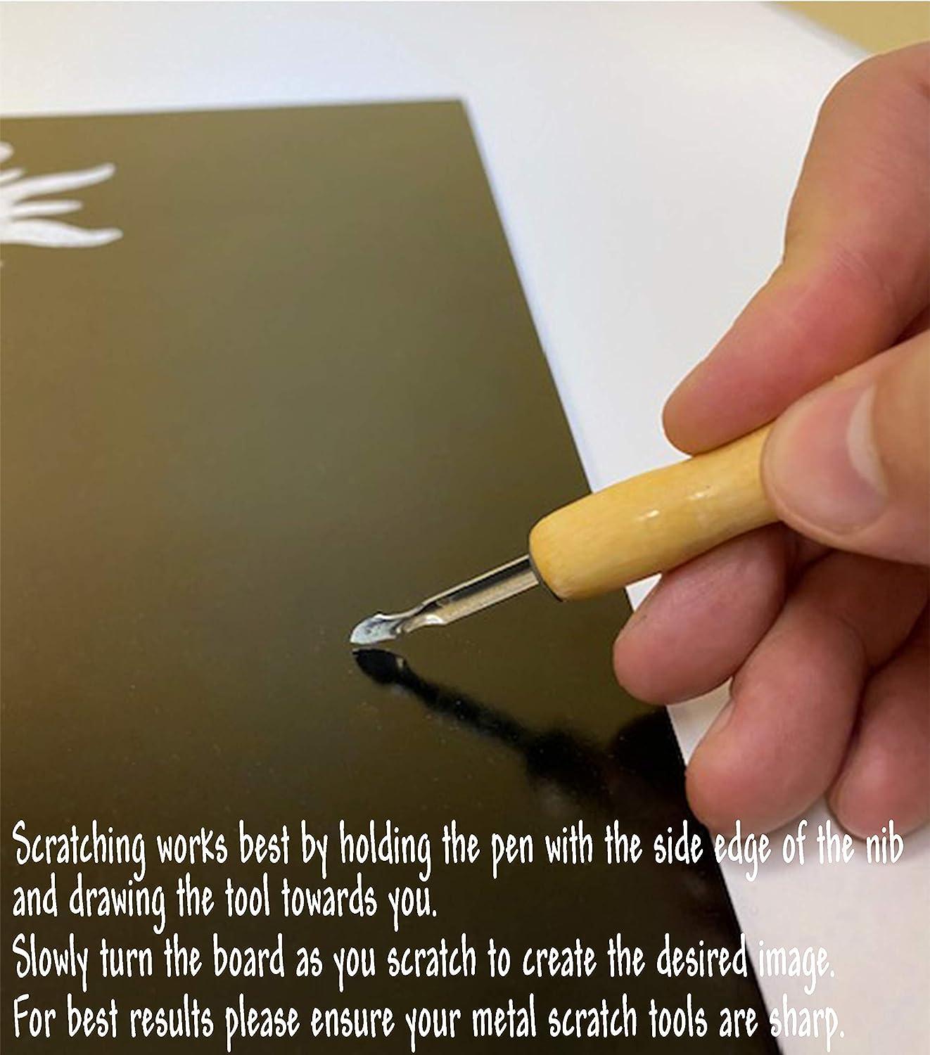 INOVART Black Scratchboard 11 x 14 - 12 Sheets | High-Quality Etching ...