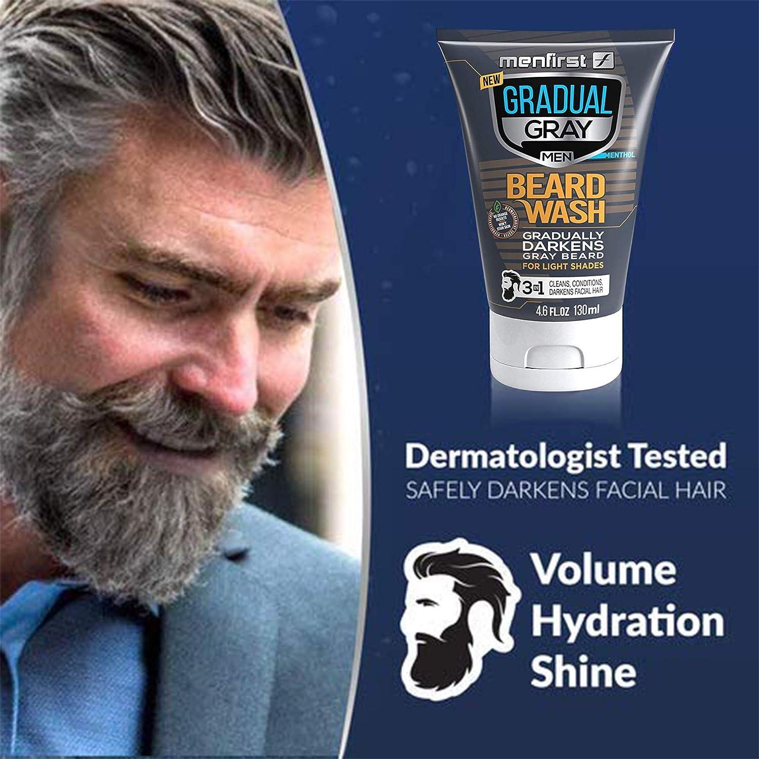 MenFirst Gradual Gray Darkening Beard Wash - Light Shades for Blonde ...