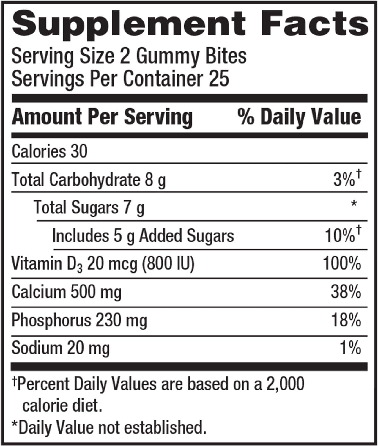 Caltrate Gummy Bites 500 mg Calcium and Vitamin D Supplement Black ...