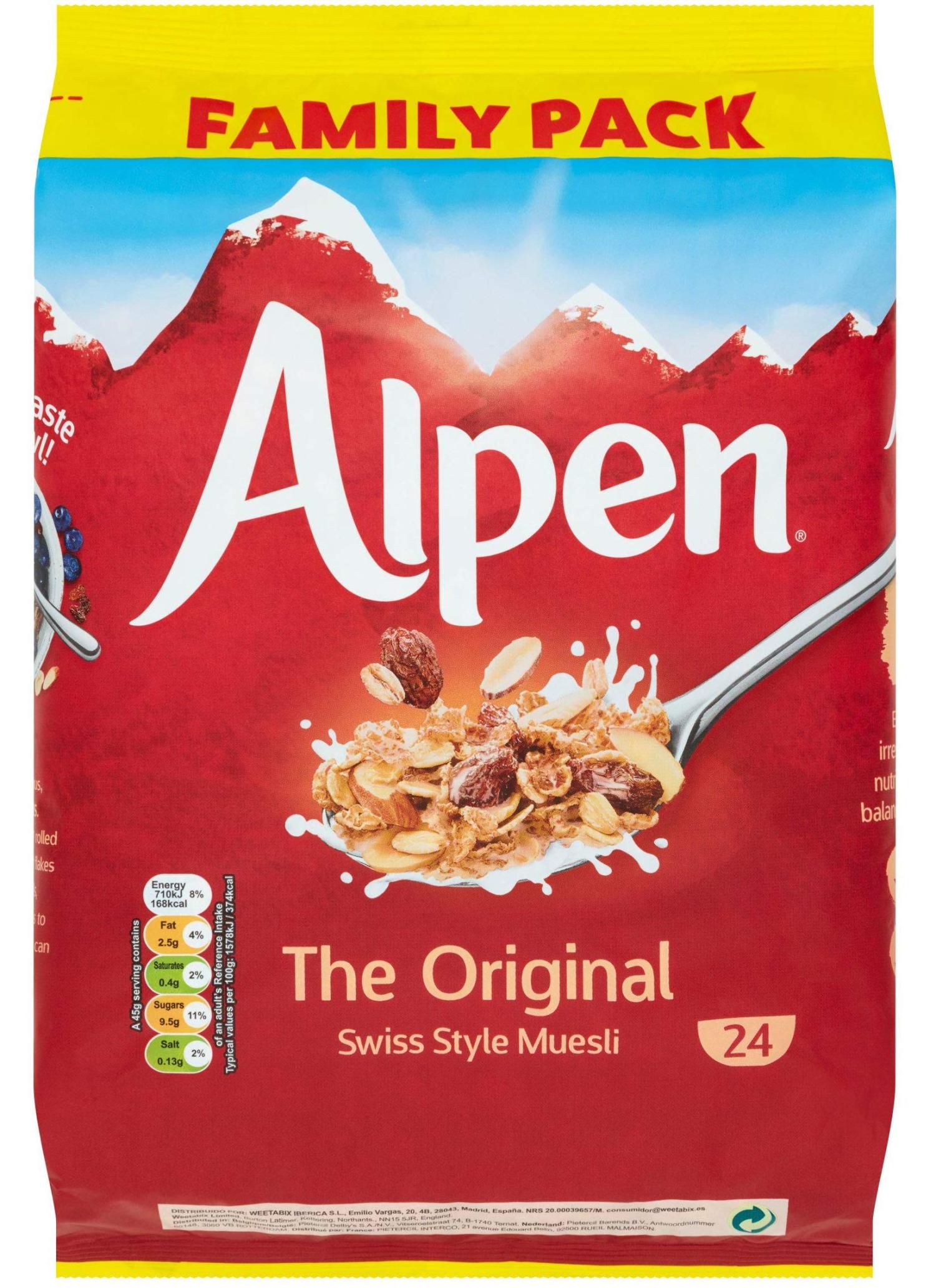 Alpen Original Swiss Recipe Muesli 1.1kg - Nutritious Breakfast Cereal ...