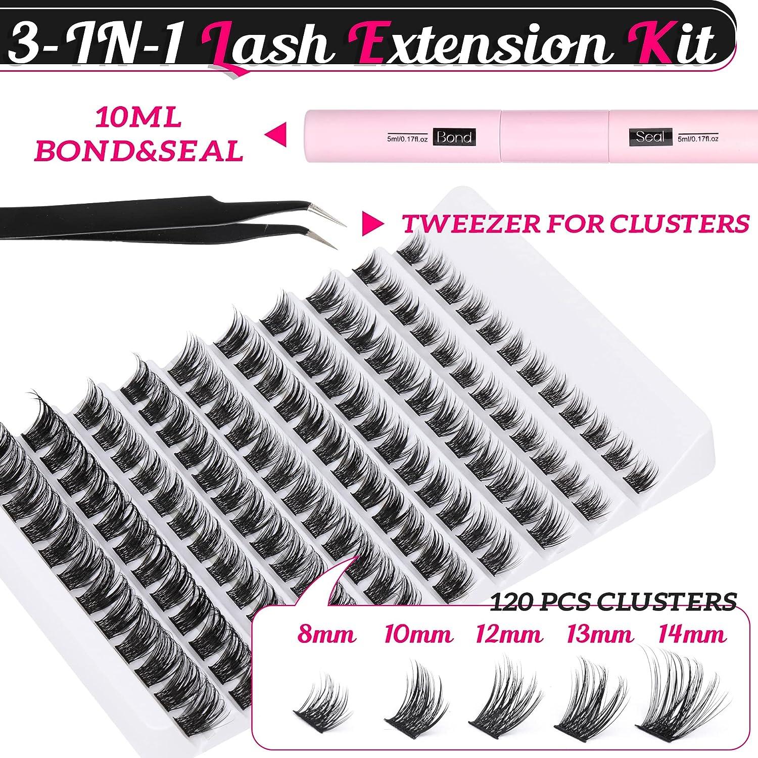 TOOCHUNAG DIY Lash Extension Kit - 120 Pcs Natural Individual Lashes ...