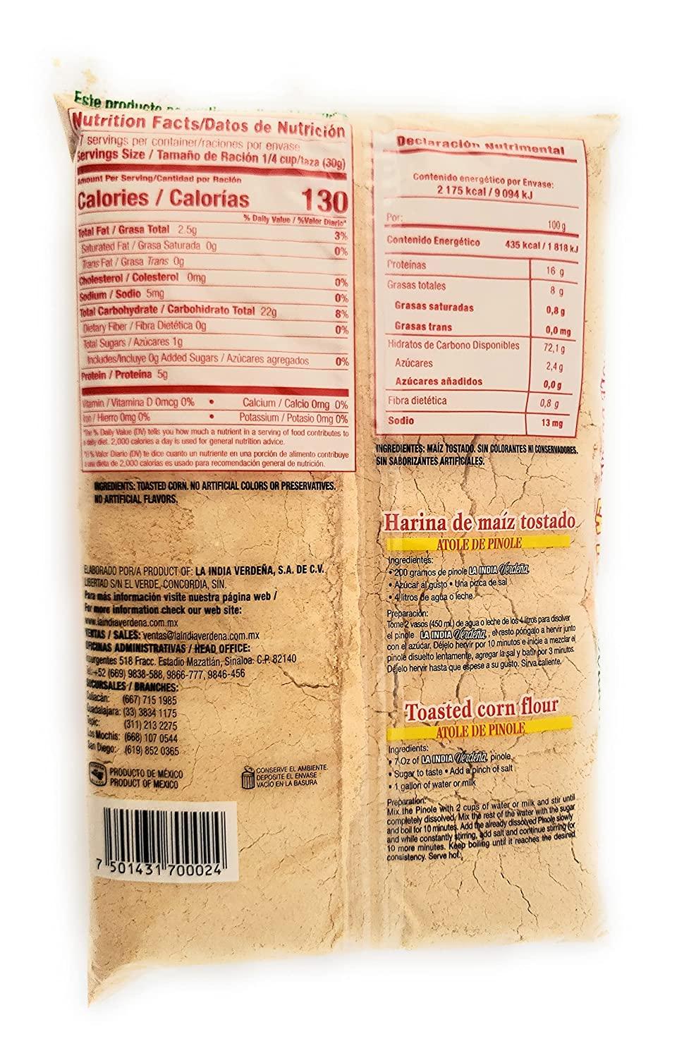 La India Verdena Toasted Corn Pinole - 100% Natural | Authentic Mexican ...