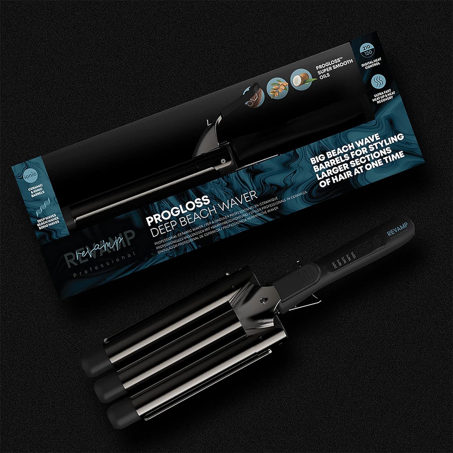 REVAMP Progloss Beach Big Waver - Triple Barrel Hair Waver in Black ...