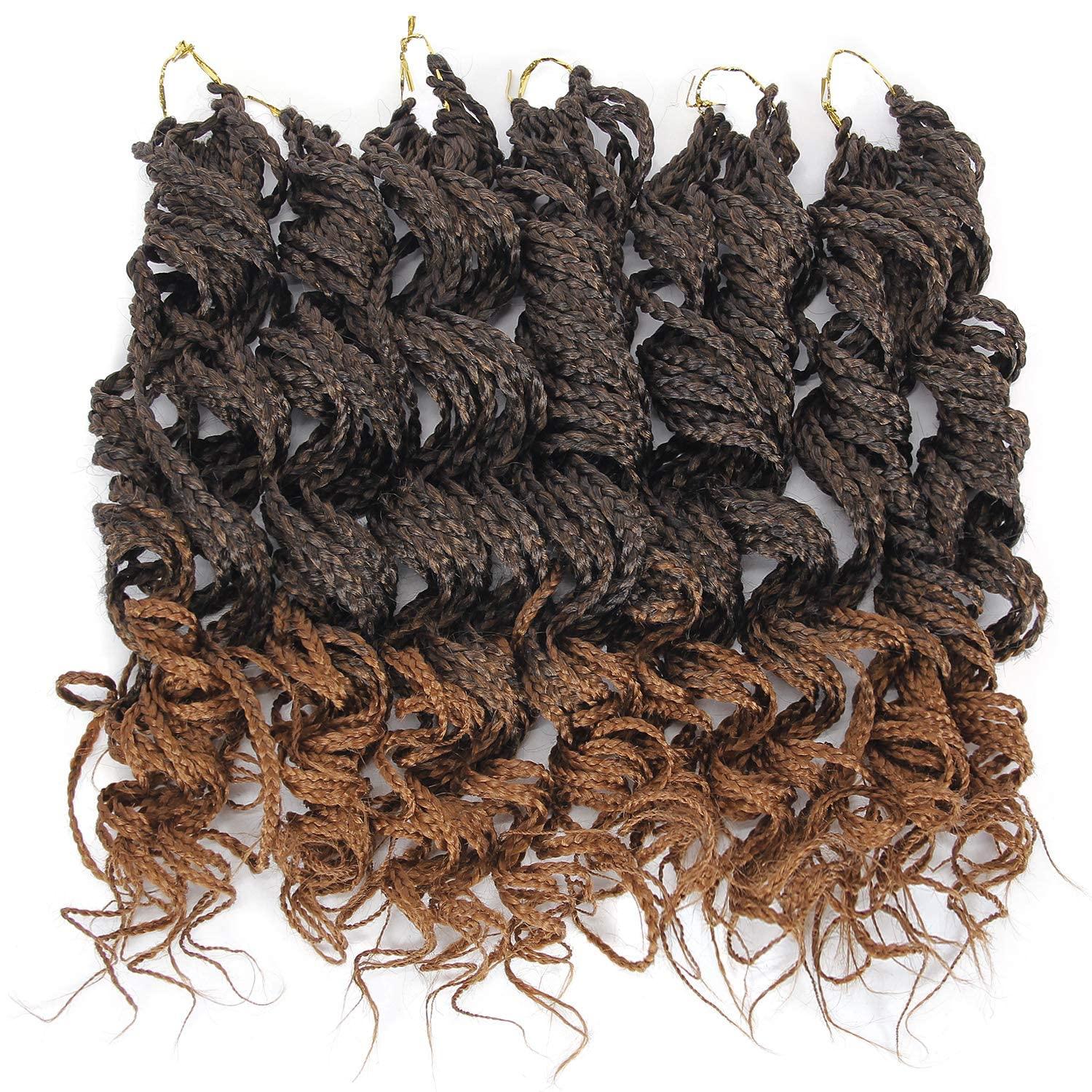 Goddess Curly Box Braids Crochet Hair 3X Wavy 18 Inch 1B/30 - Pack of 6 ...