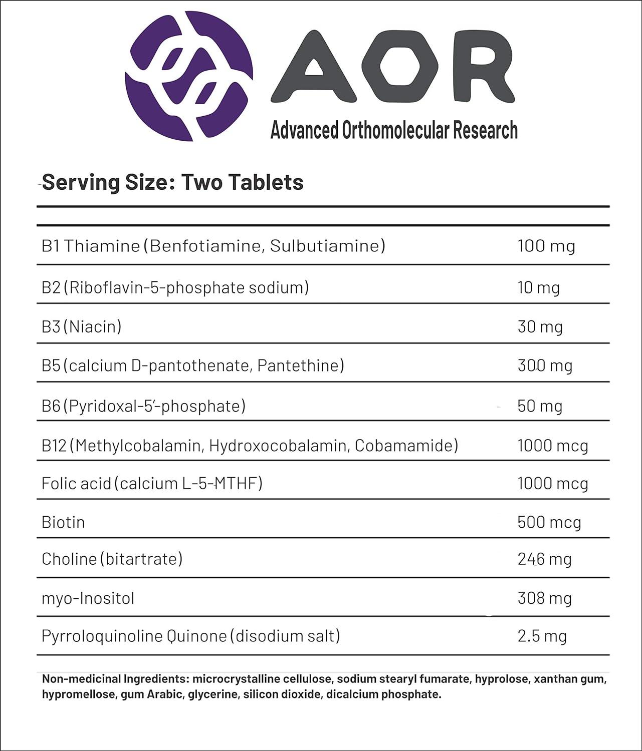 AOR Advanced B Complex Ultra 60 CT - Essential Vitamin Supplement for ...
