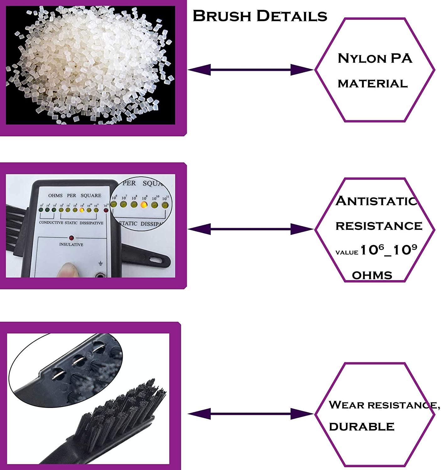 ESD Safe Dust Brush Kit with Tweezers, Cloths, and Air Blower for ...