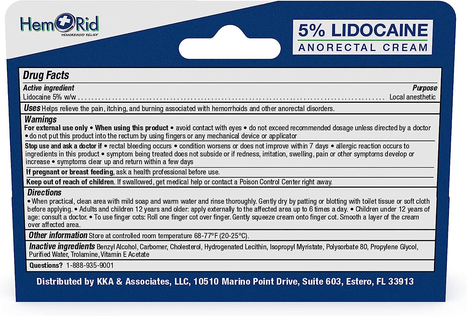 Fast-Acting 5% Lidocaine Anorectal Hemorrhoid Cream for Immediate ...