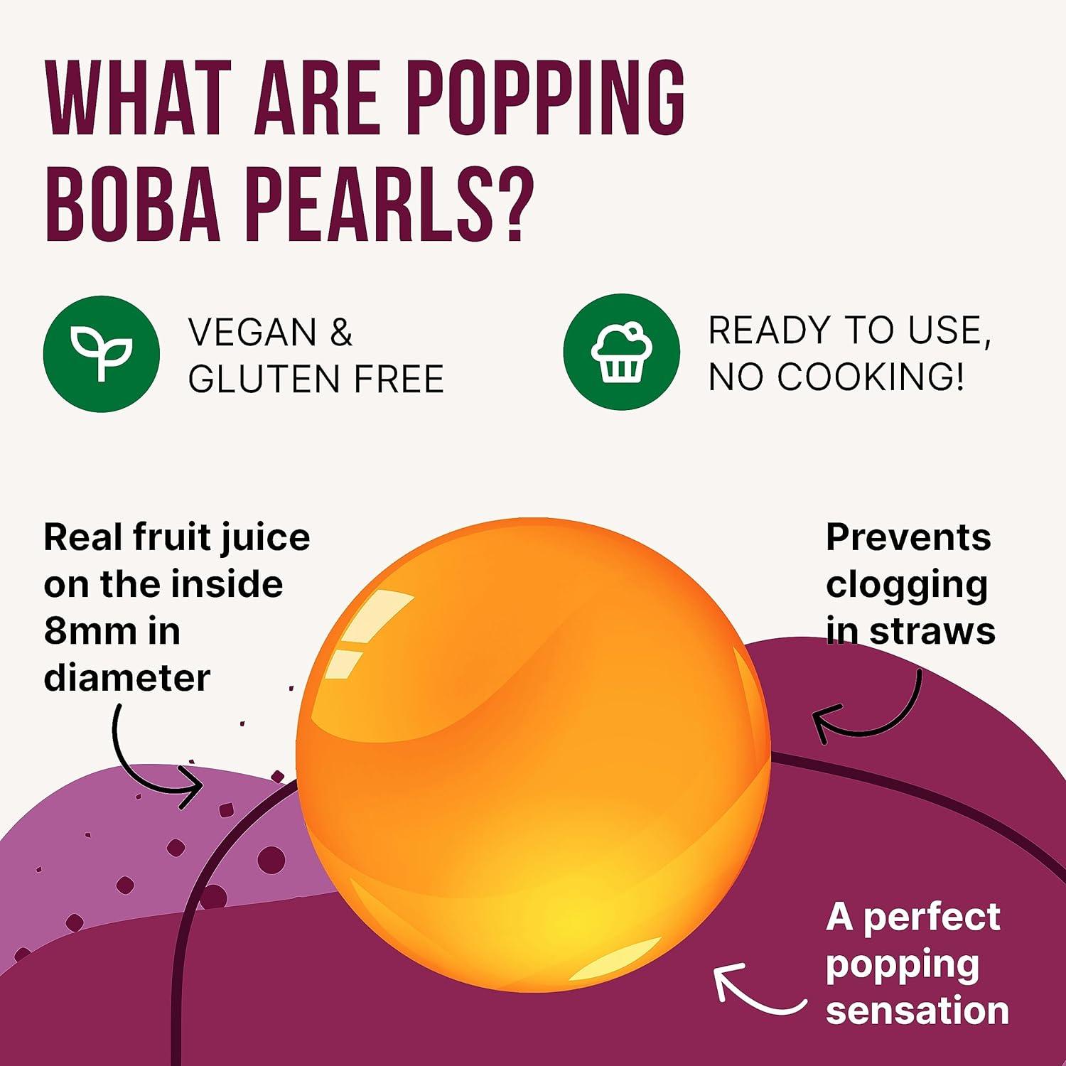 Inspire Food Co. Popping Boba Pearls for Bubble Tea - 450gm ...
