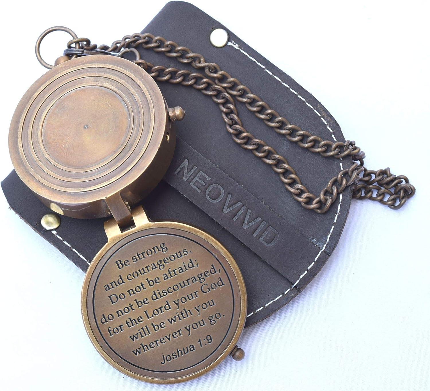 NEOVIVID Be Strong and Courageous Compass - Confirmation & Baptism ...