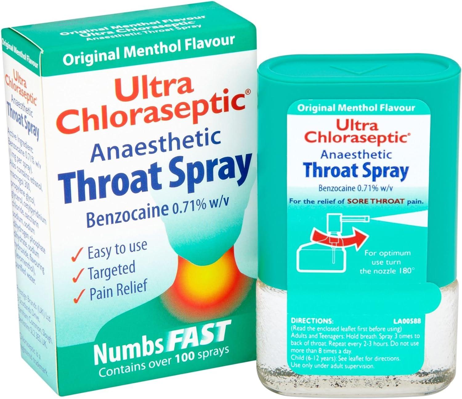 6-Pack Ultra Chloraseptic Throat Spray Menthol 15ml - Fast Relief for ...
