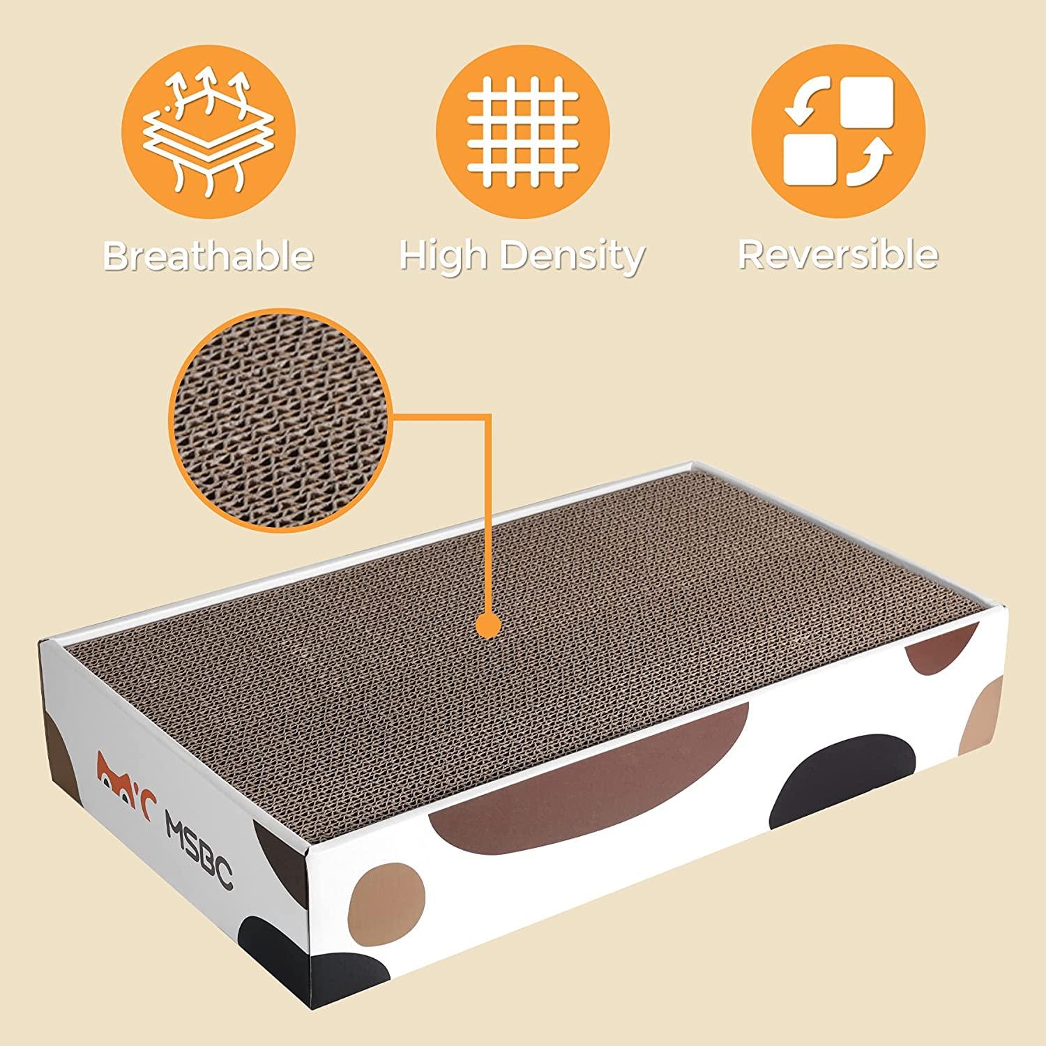 ComSaf Triangle Cat Scratcher Box - Corrugated Cardboard Scratch Pad ...