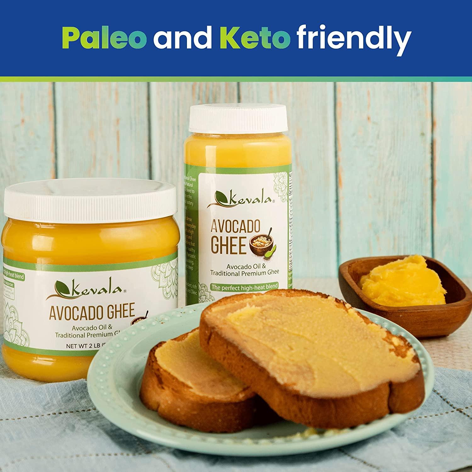 Kevala Avocado Ghee 32 Oz - High-Heat Blend of Avocado Oil and Premium ...