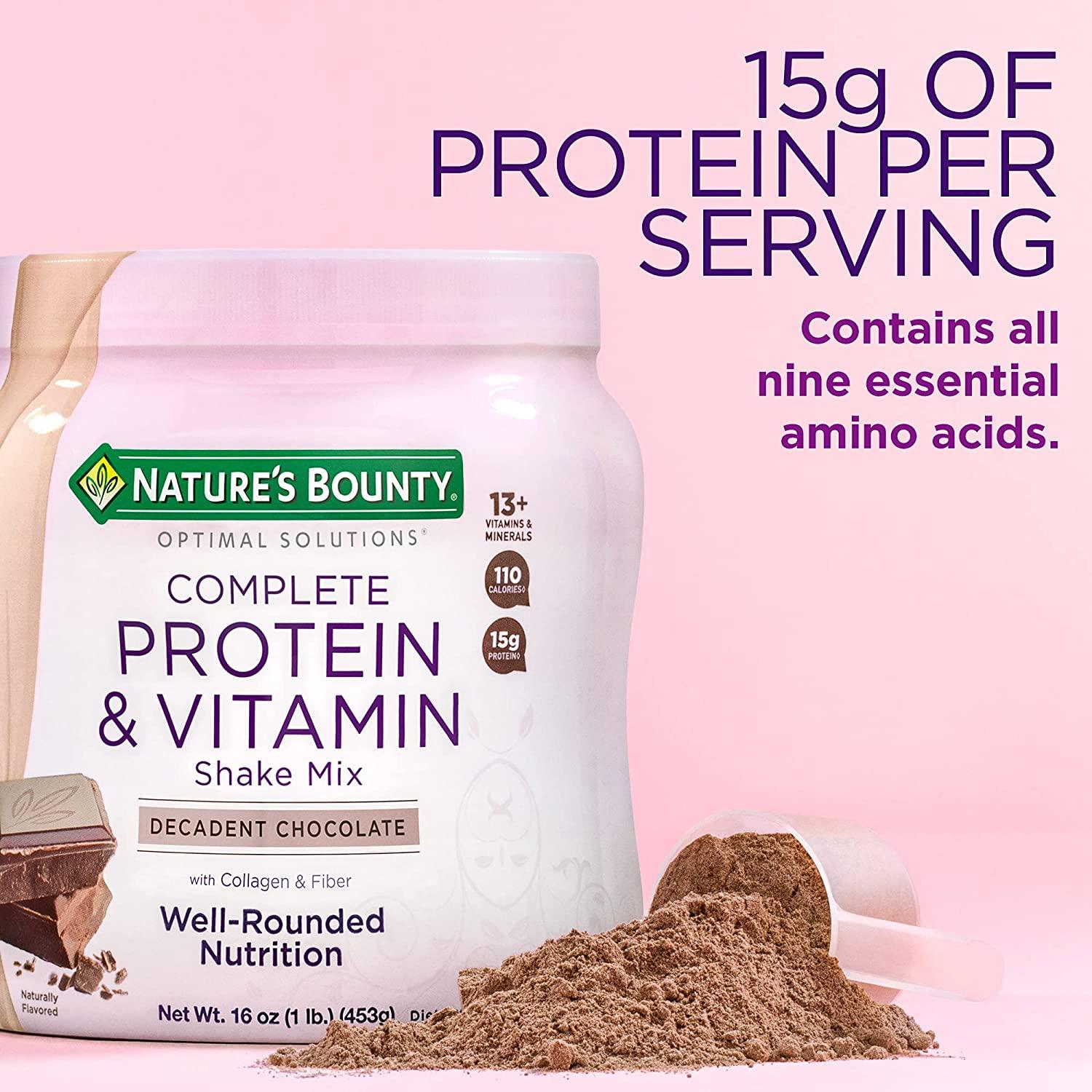 Nature's Bounty Complete Protein & Vitamin Shake Mix with Collagen ...
