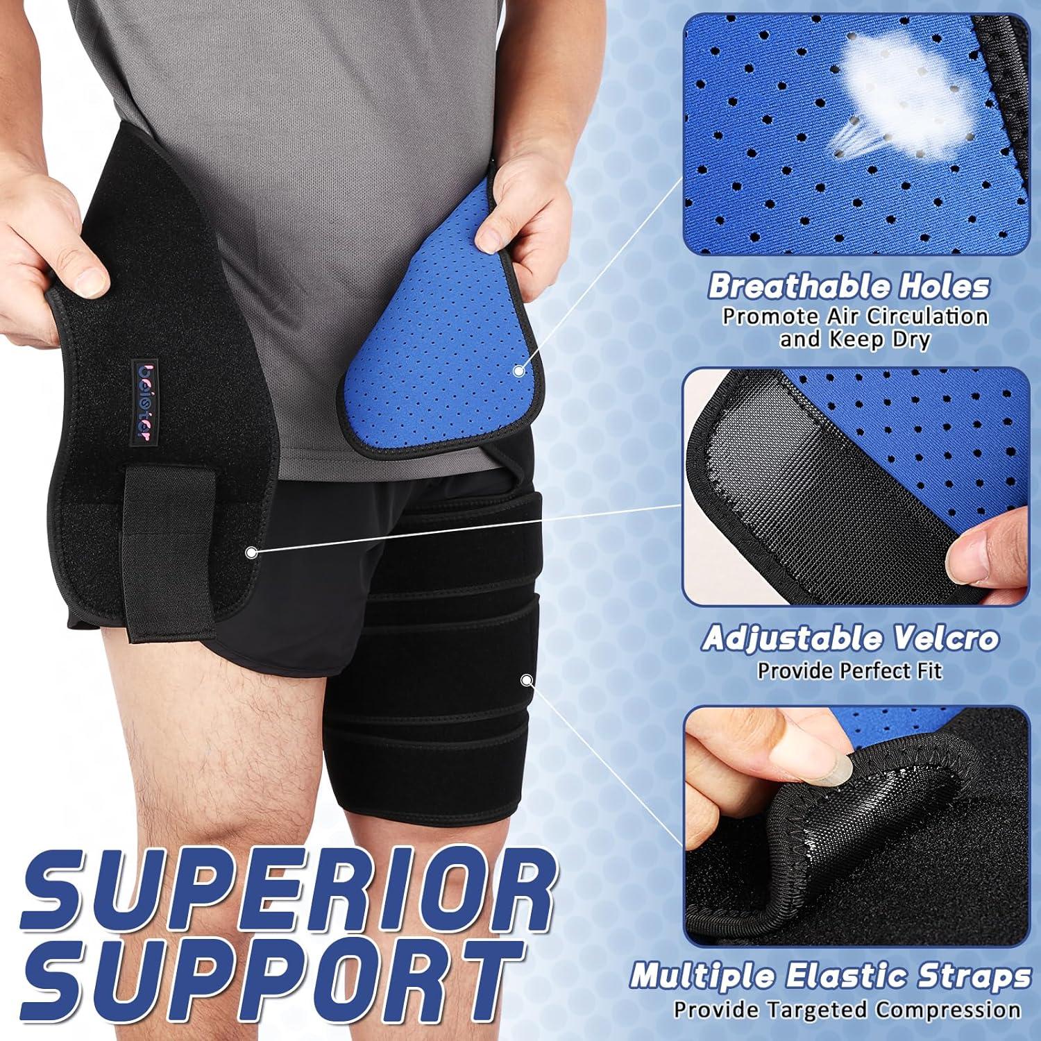 Beister Hip & Thigh Brace Support | Adjustable Compression Sleeve for ...