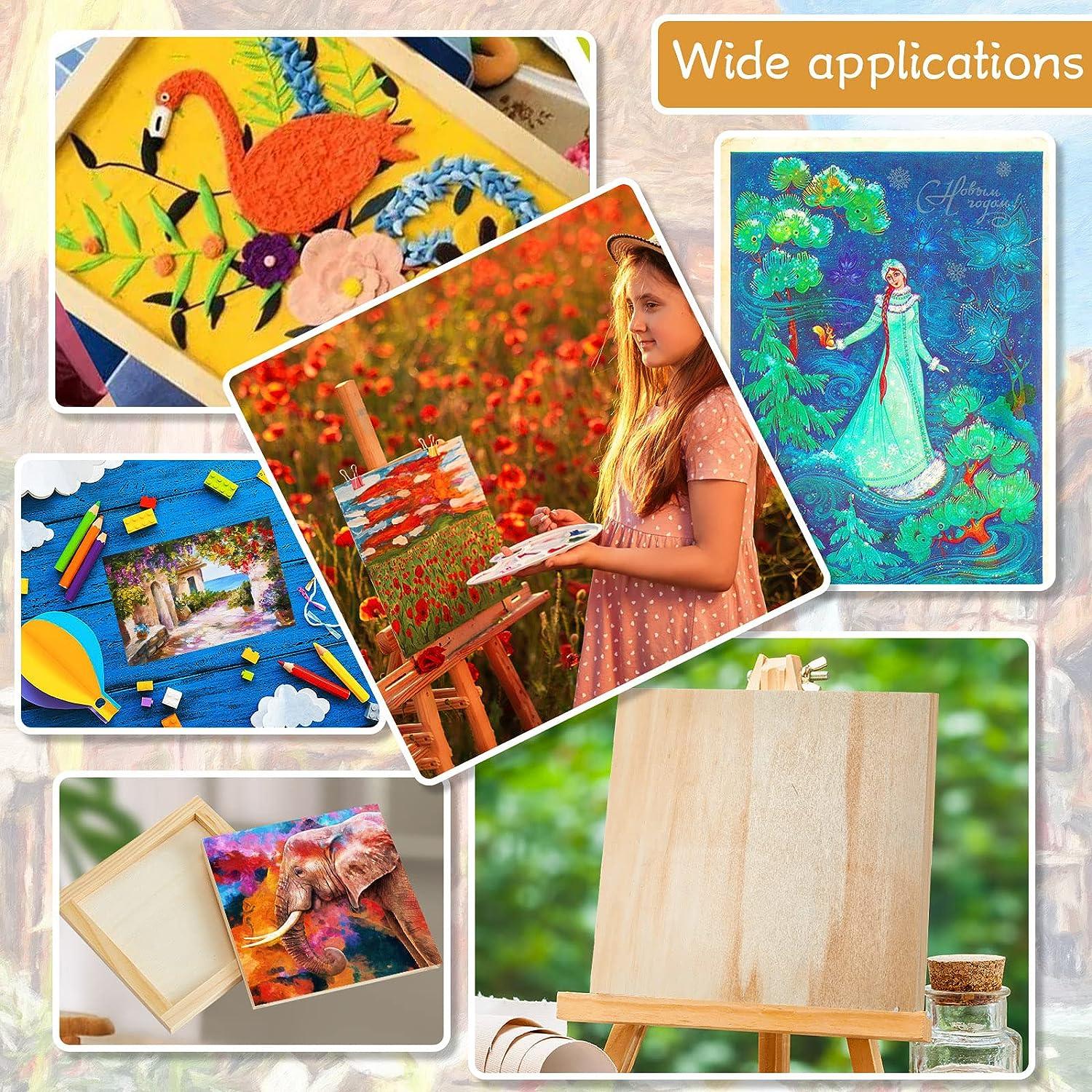 30 Pcs Assorted Wood Canvas Boards for Painting and Drawing - Blank ...