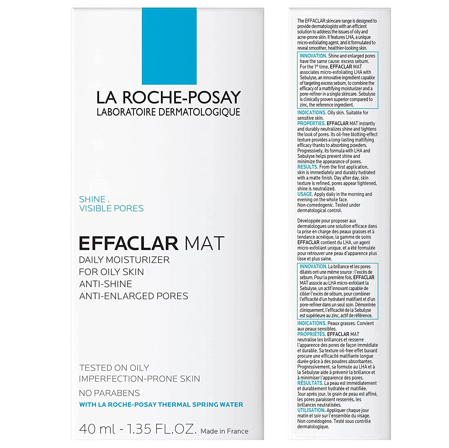 La Roche-Posay Effaclar Mat Oil-Free Mattifying Moisturizer - Controls ...