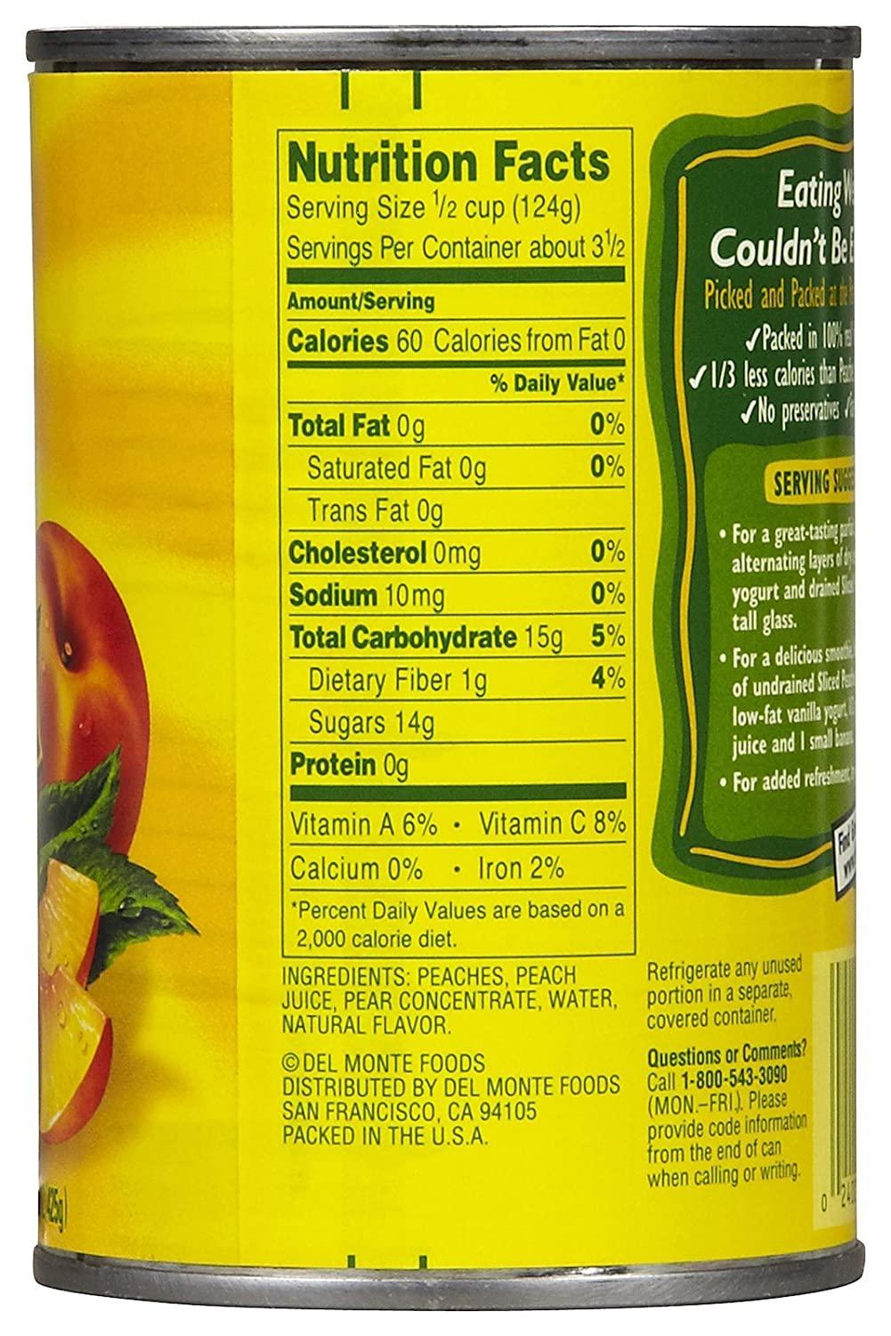 Del Monte Sliced Yellow Cling Peaches in 100% Juice - 15 oz | Buy Now ...
