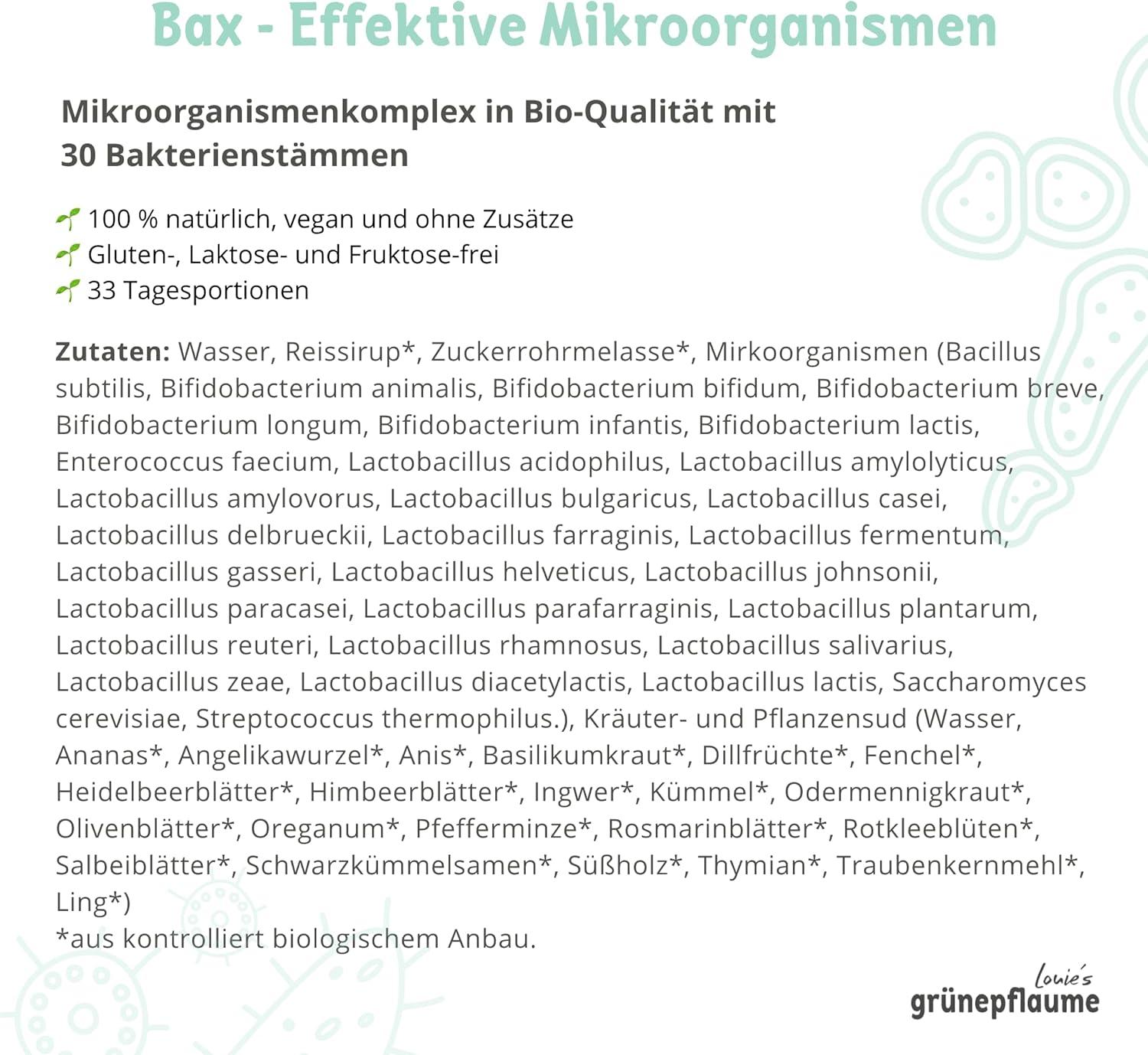 Buy BAX Effective Microorganisms - 30 Strains Organic Vegan 100% ...
