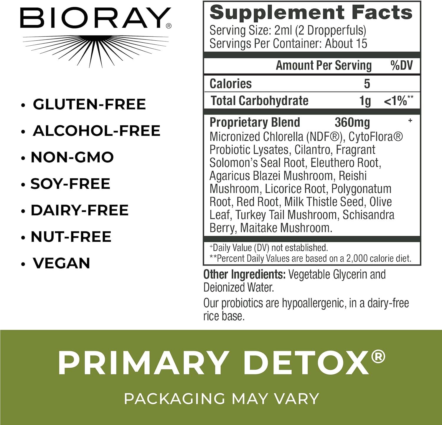 BIORAY Primary Detox 2oz - Natural Herbal Formula for Gentle and ...