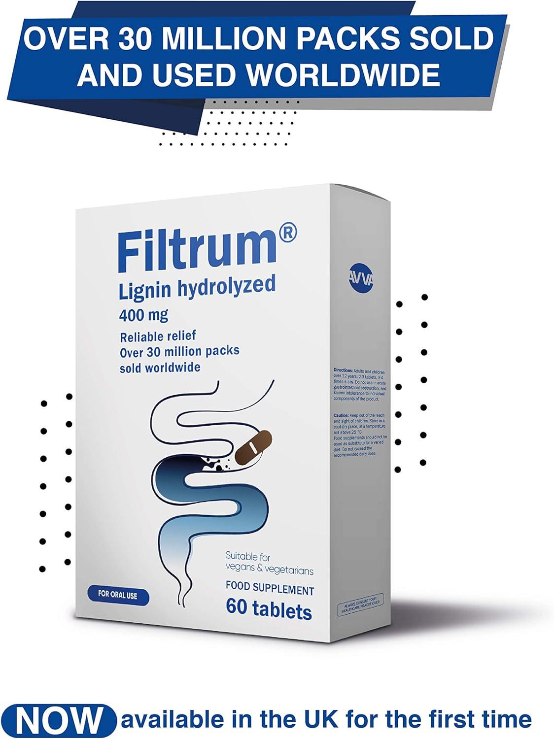 Filtrum 400mg Enterosorbent Tablets - Fast Acting & Super Absorbent ...