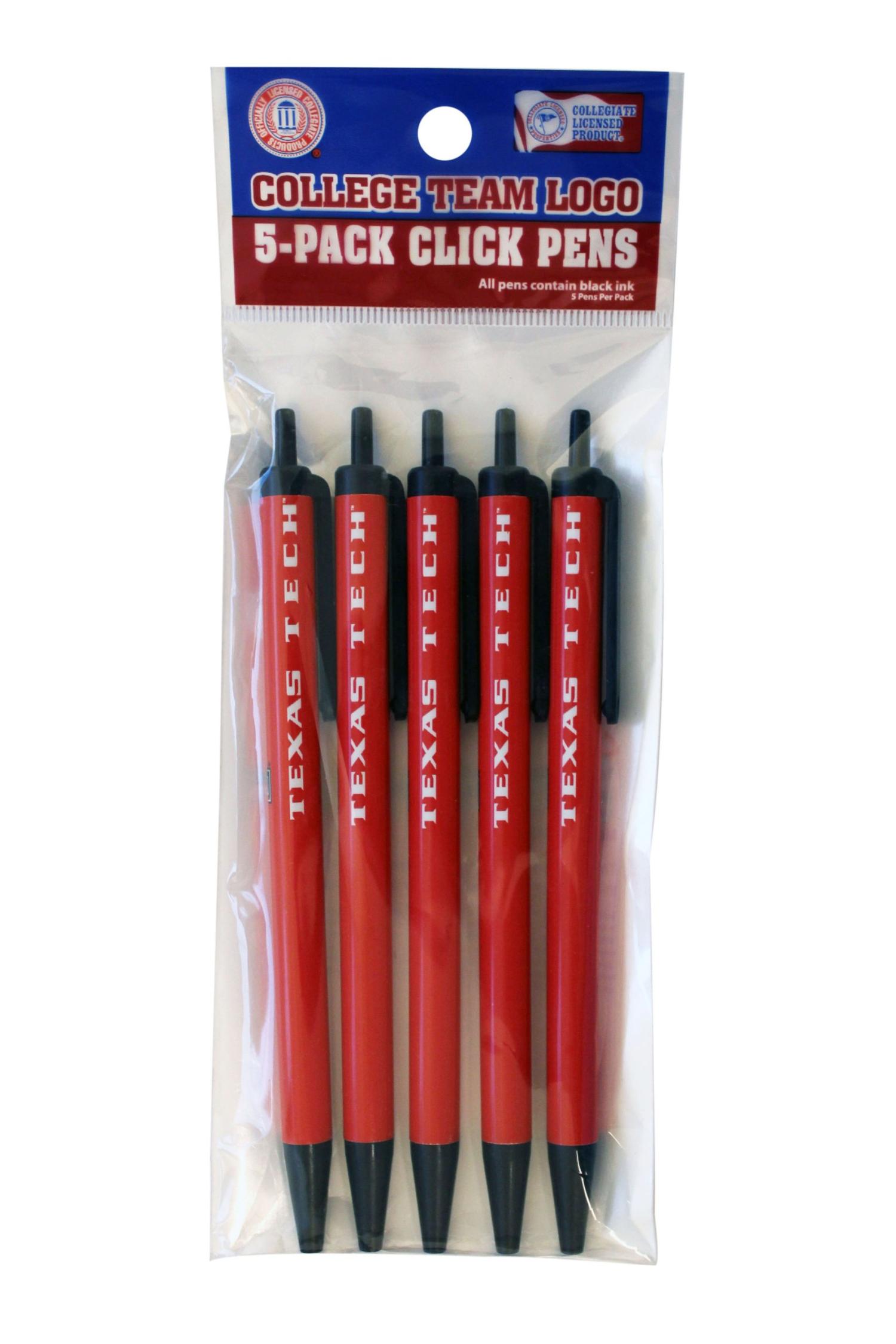 NCAA Texas Tech Red Raiders Disposable Click Pens - Officially Licensed ...