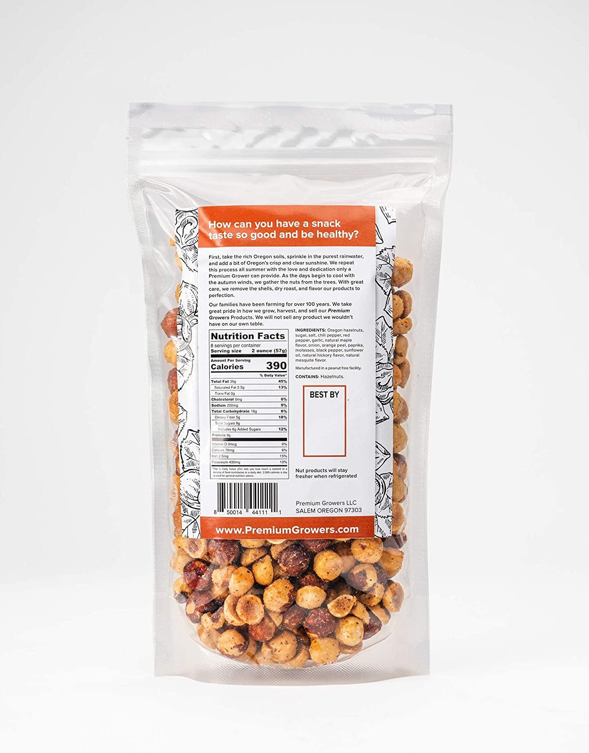 Oregon Natural Hazelnuts - Premium Dry Roasted, Sweet & Savory - 1 LB ...