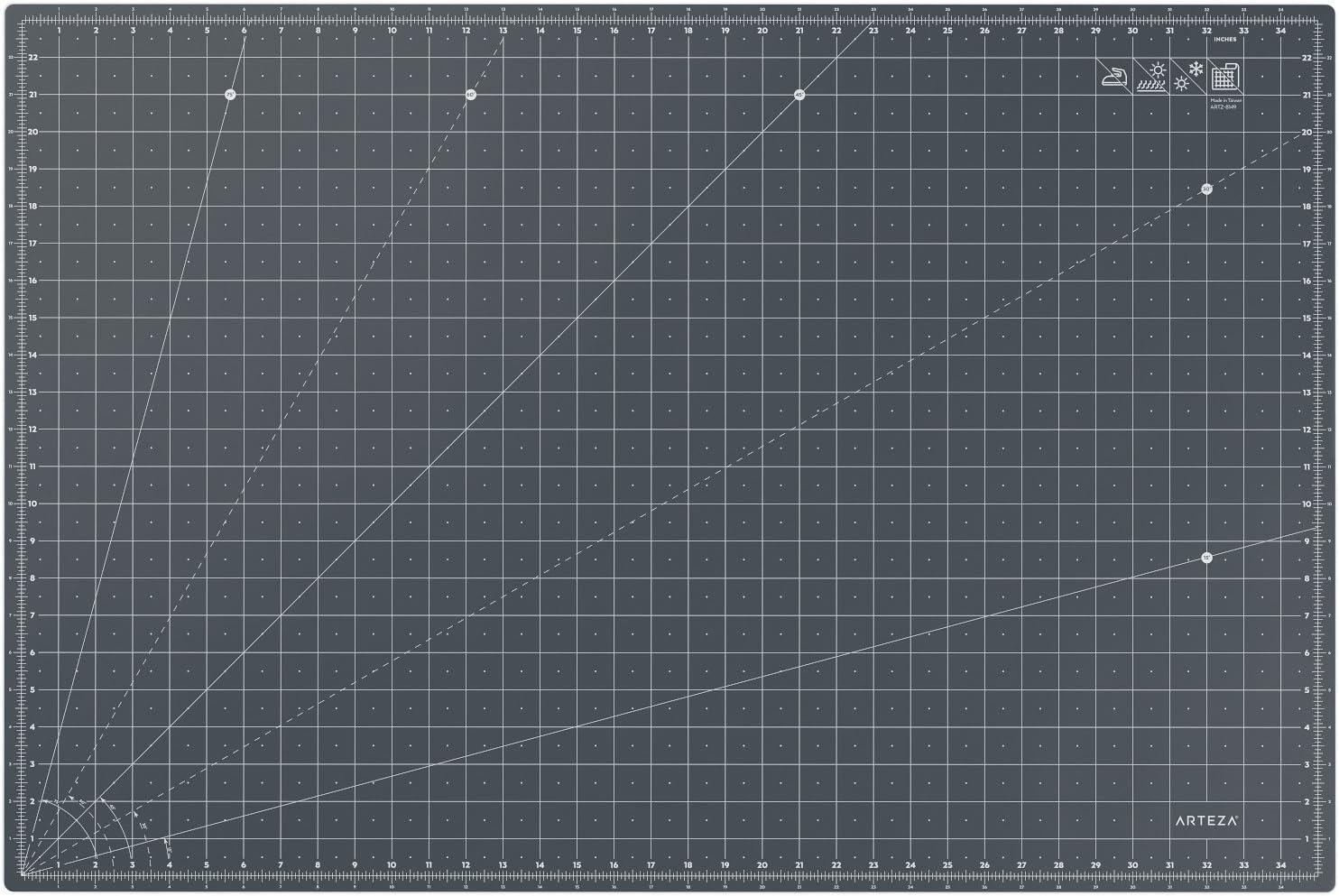 Arteza 24x36 Cutting Mat with Grid & Non-Slip Surface for Fabric, Paper ...
