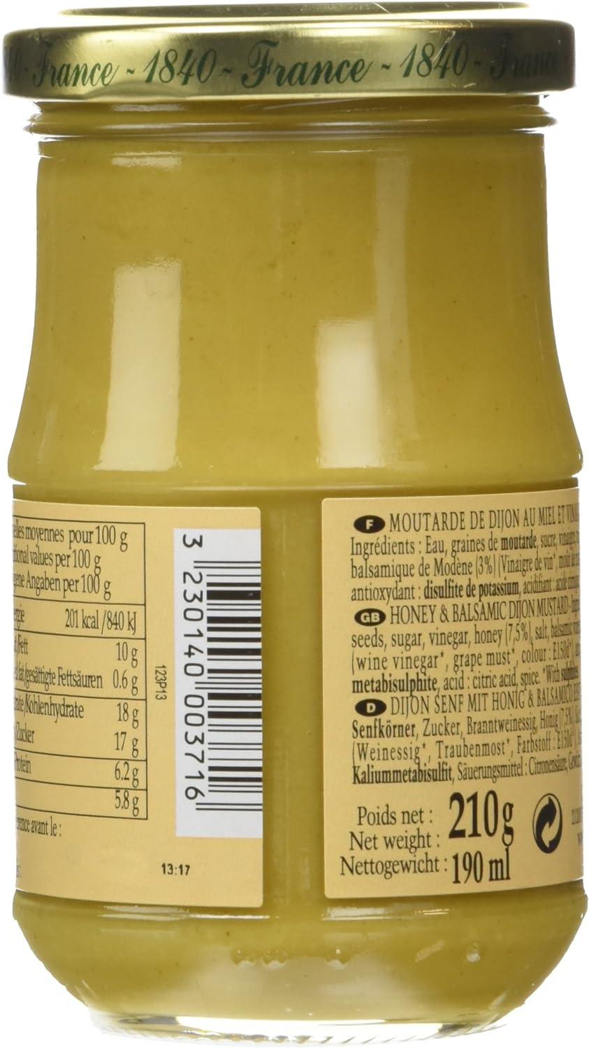 Fallot Dijon Mustard with Honey and Balsamic Vinegar 210 g | Buy Now ...
