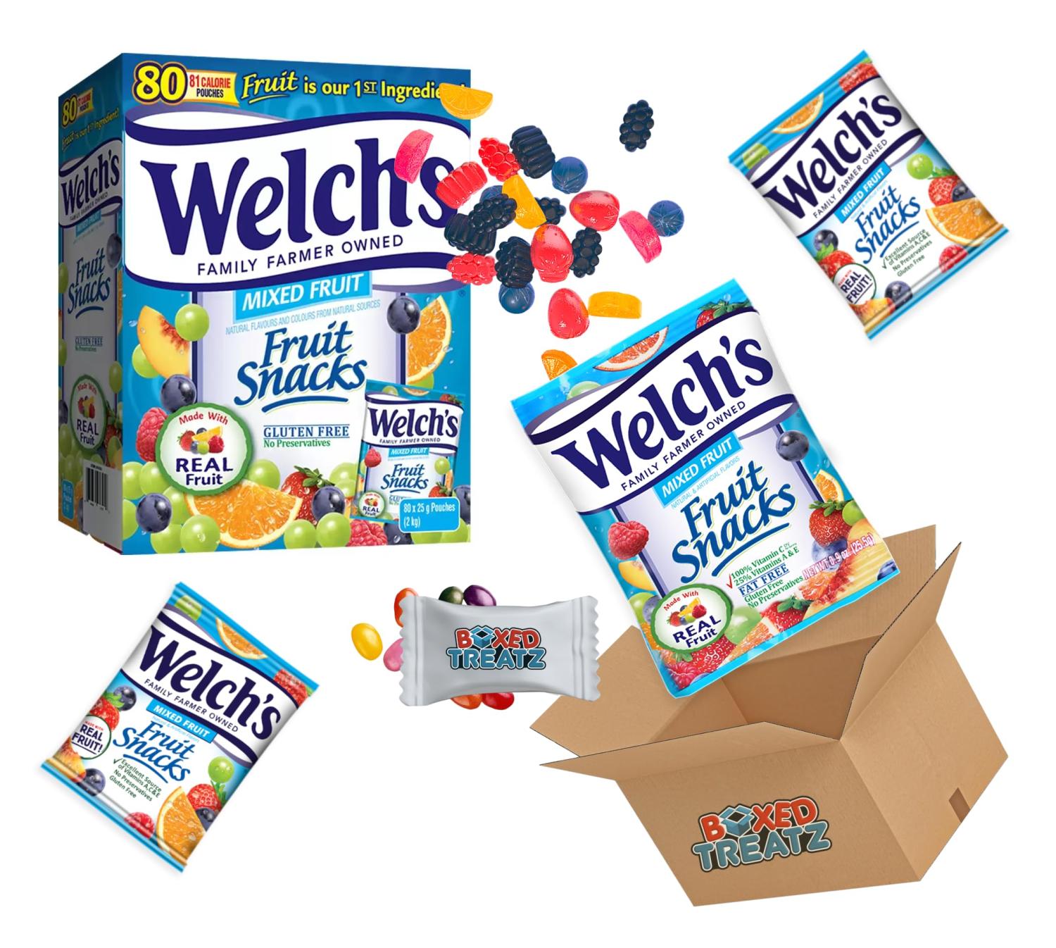 Welch's Mixed Fruit Variety Snacks Box With 80 Individual Pouches Made ...