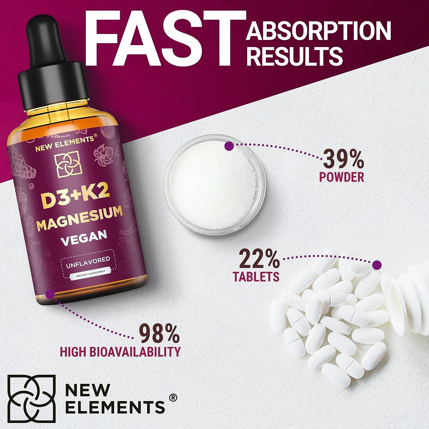 Vitamin D3 with K2 & Magnesium MCT Oil Drops - 10000 IU D3, 100mcg K2 ...