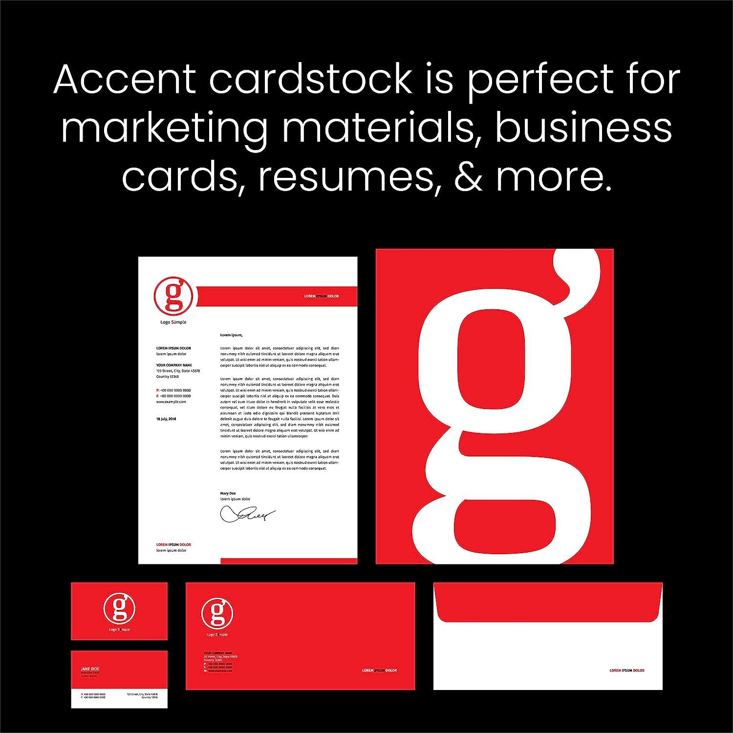 Accent Opaque White 80lb 8.5 x 11 Cardstock Paper 216gsm 250 Sheets 1 ...