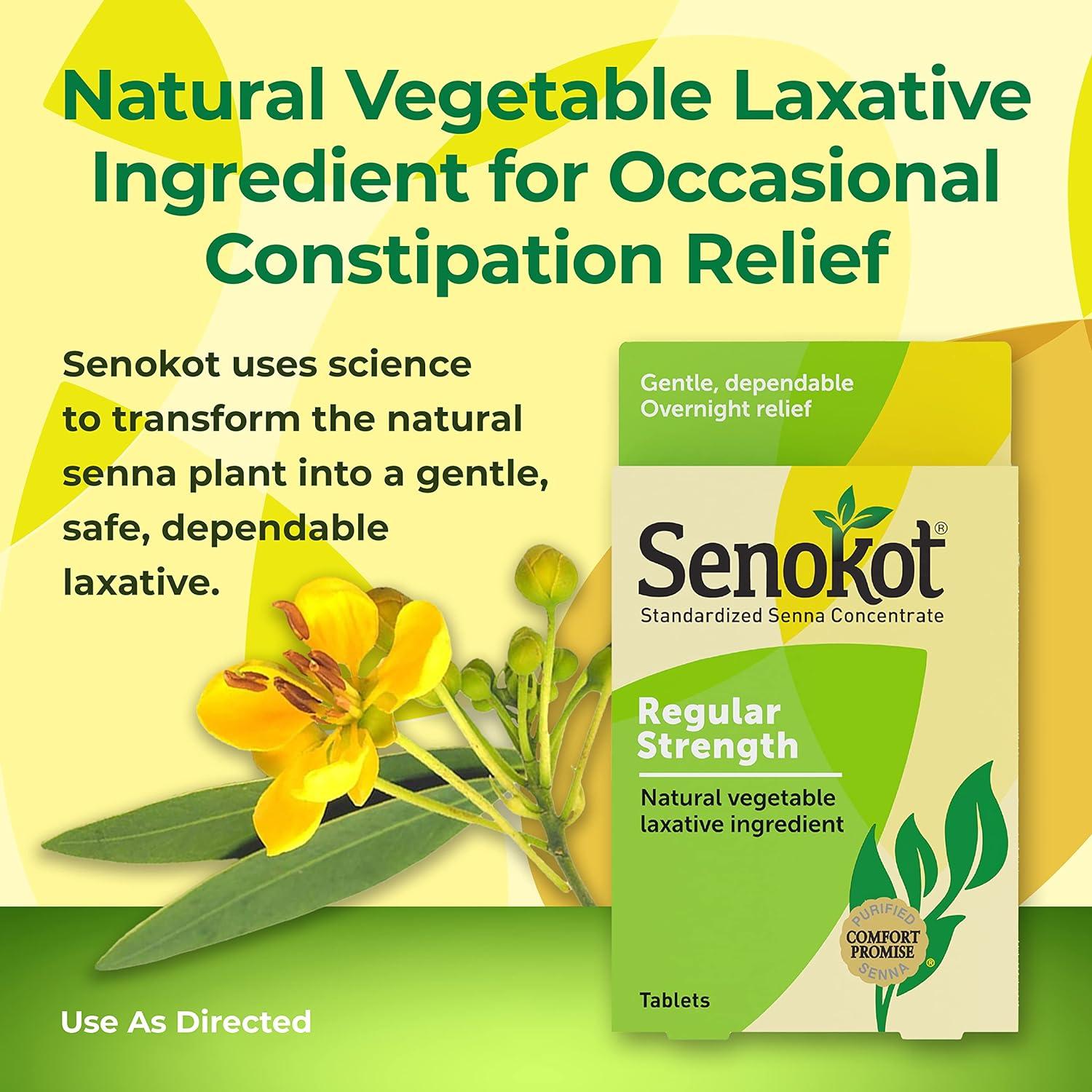 Senokot Regular Strength 100 Tablets - Natural Vegetable Laxative with ...