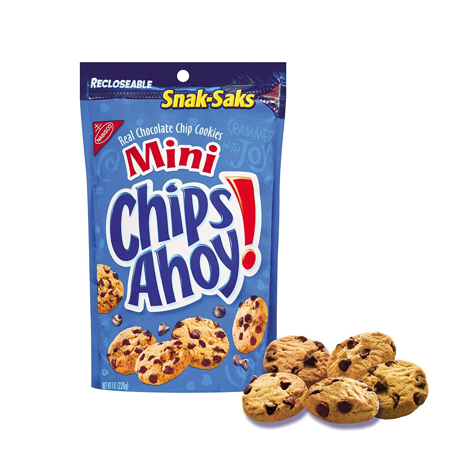 Mini CHIPS AHOY Original Chocolate Chip Cookies - 8 oz Snak-Sak (Pack ...
