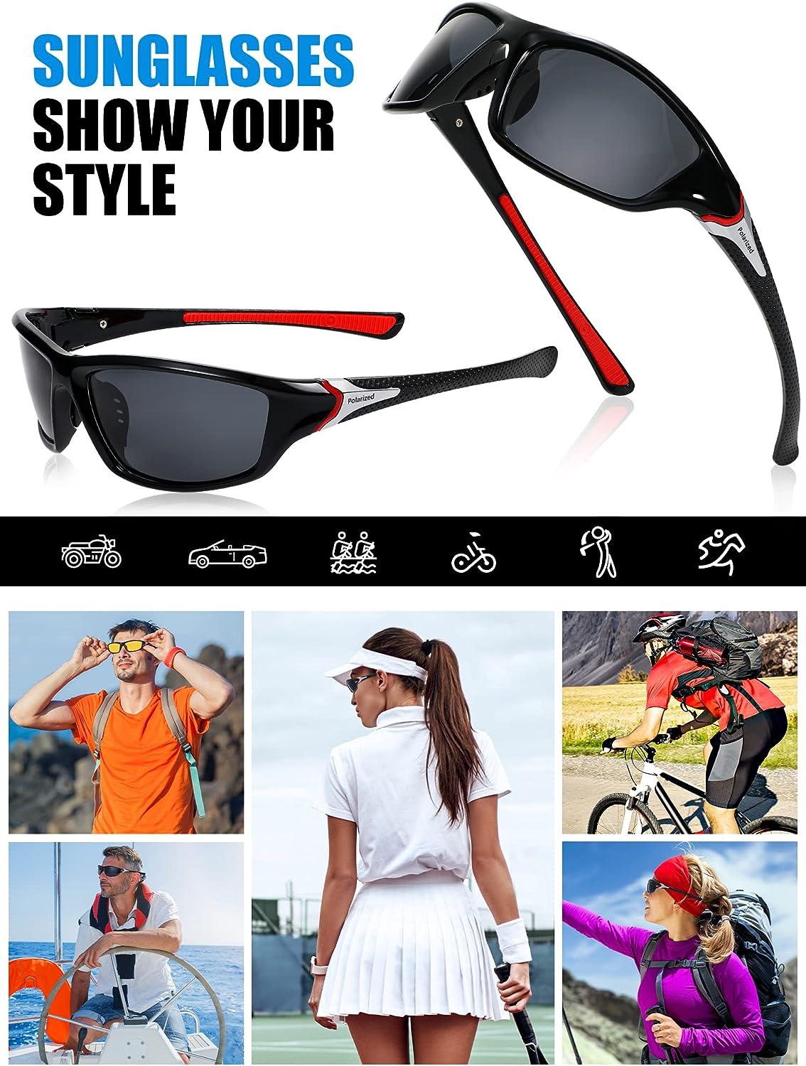 Polarized Sports Sunglasses for Men - 9 Pairs | Driving, Running ...