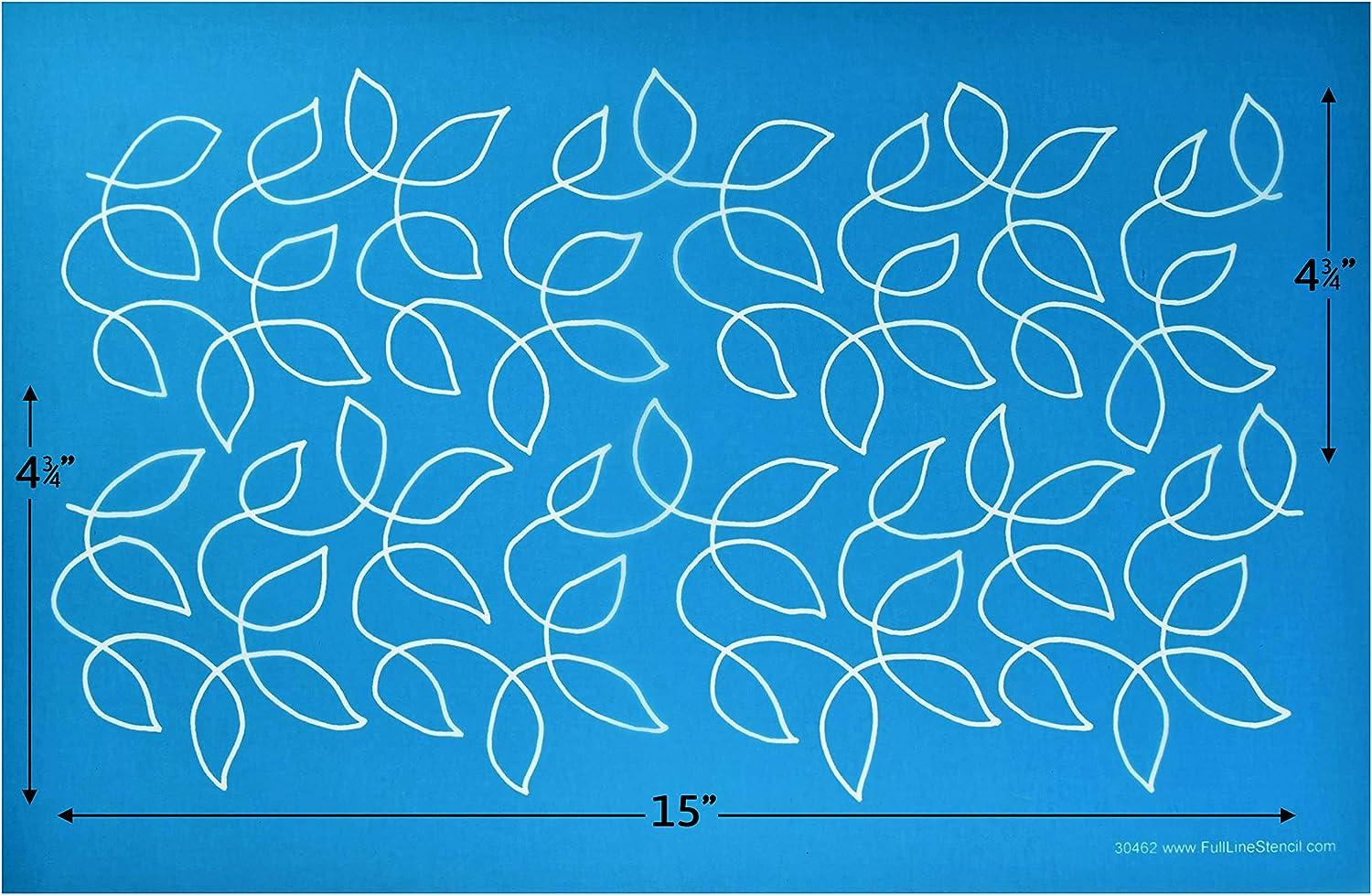 Large Meandering Leaves Edge-to-Edge Stencil for Quilting - Full Line ...