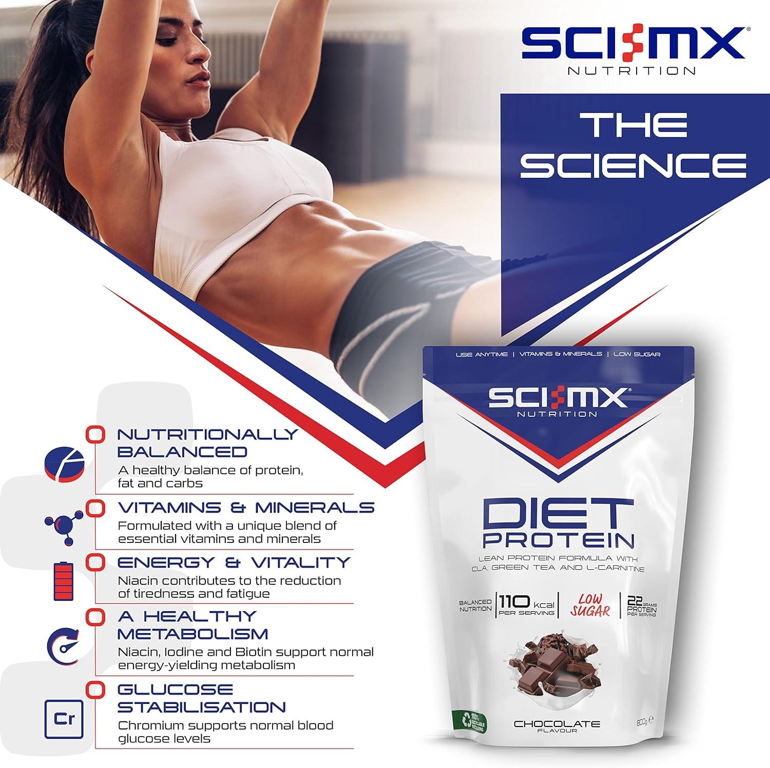 SCI-MX Diet Protein 800g - Chocolate Flavour | High Protein Low Sugar ...