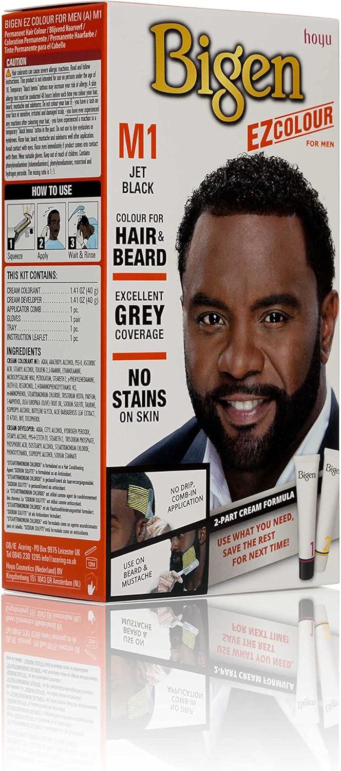 Bigen EZ Colour for Men Permanent Colour for Hair and Beard M1 - Jet ...