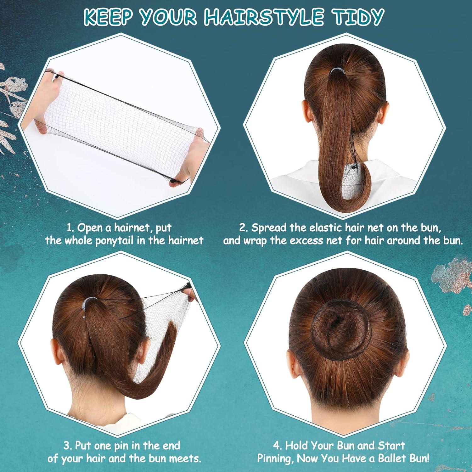 PROUSKY 20 Pcs Hair Nets Hair Bun Holder Hairnets for Bun Hair Nets ...