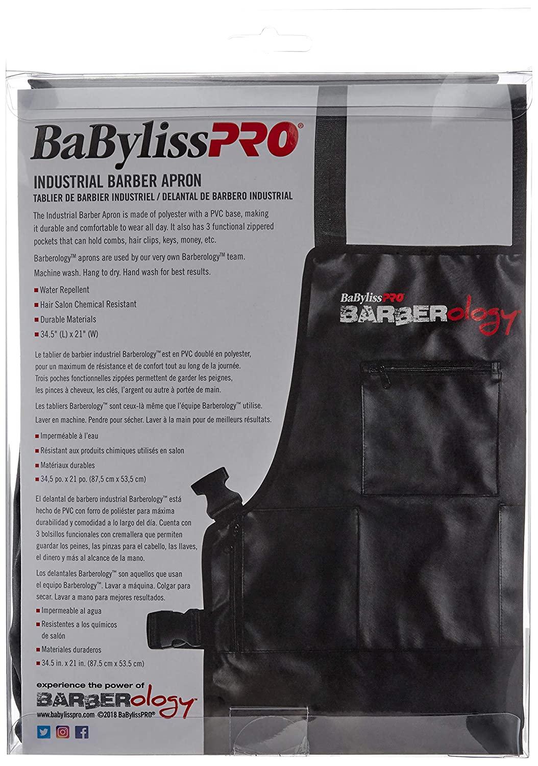 BabylissPRO Barberology Apron - Black | Professional Hair Stylist Apron ...