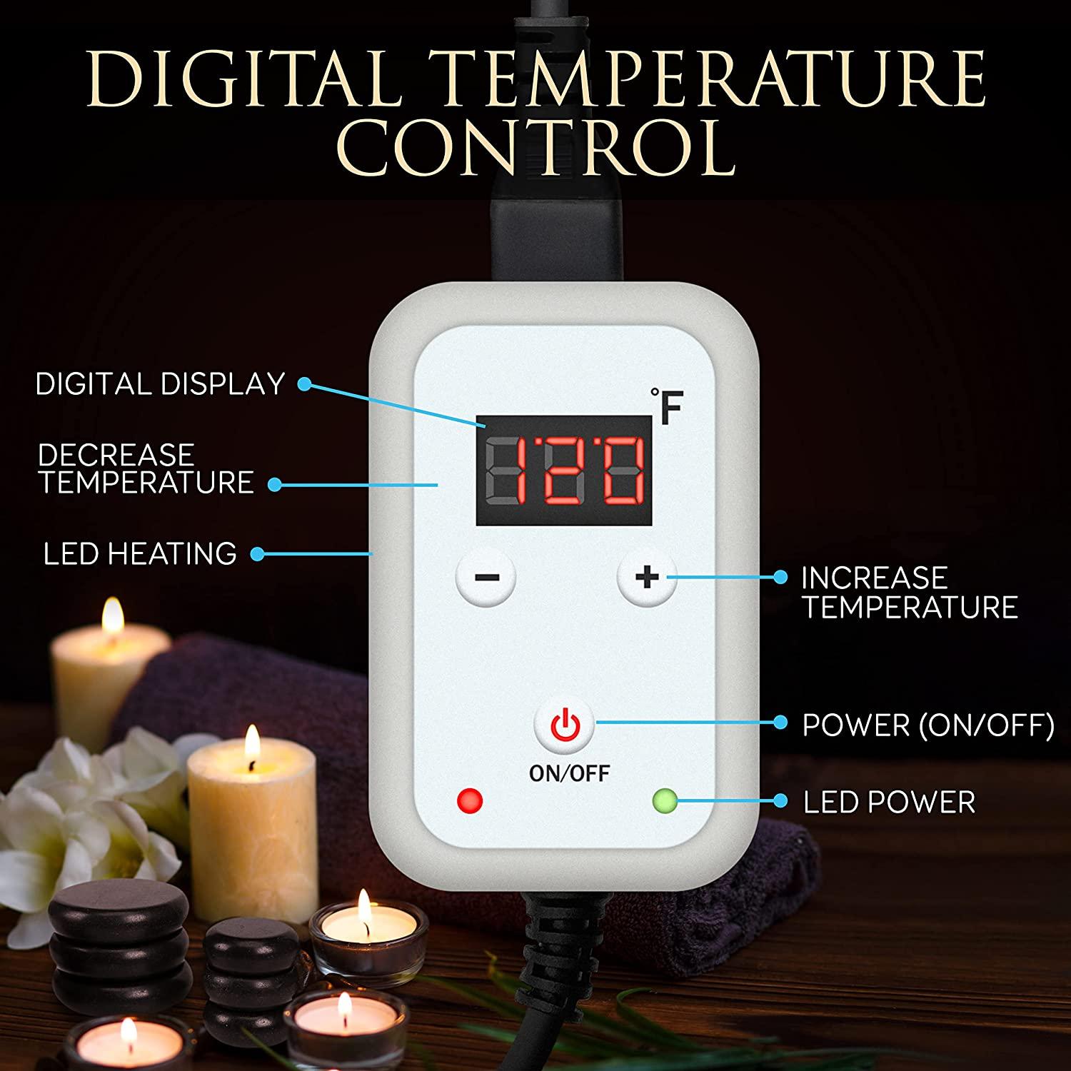 SereneLife Portable Massage Stone Warmer Set - Electric Spa Hot Stones ...