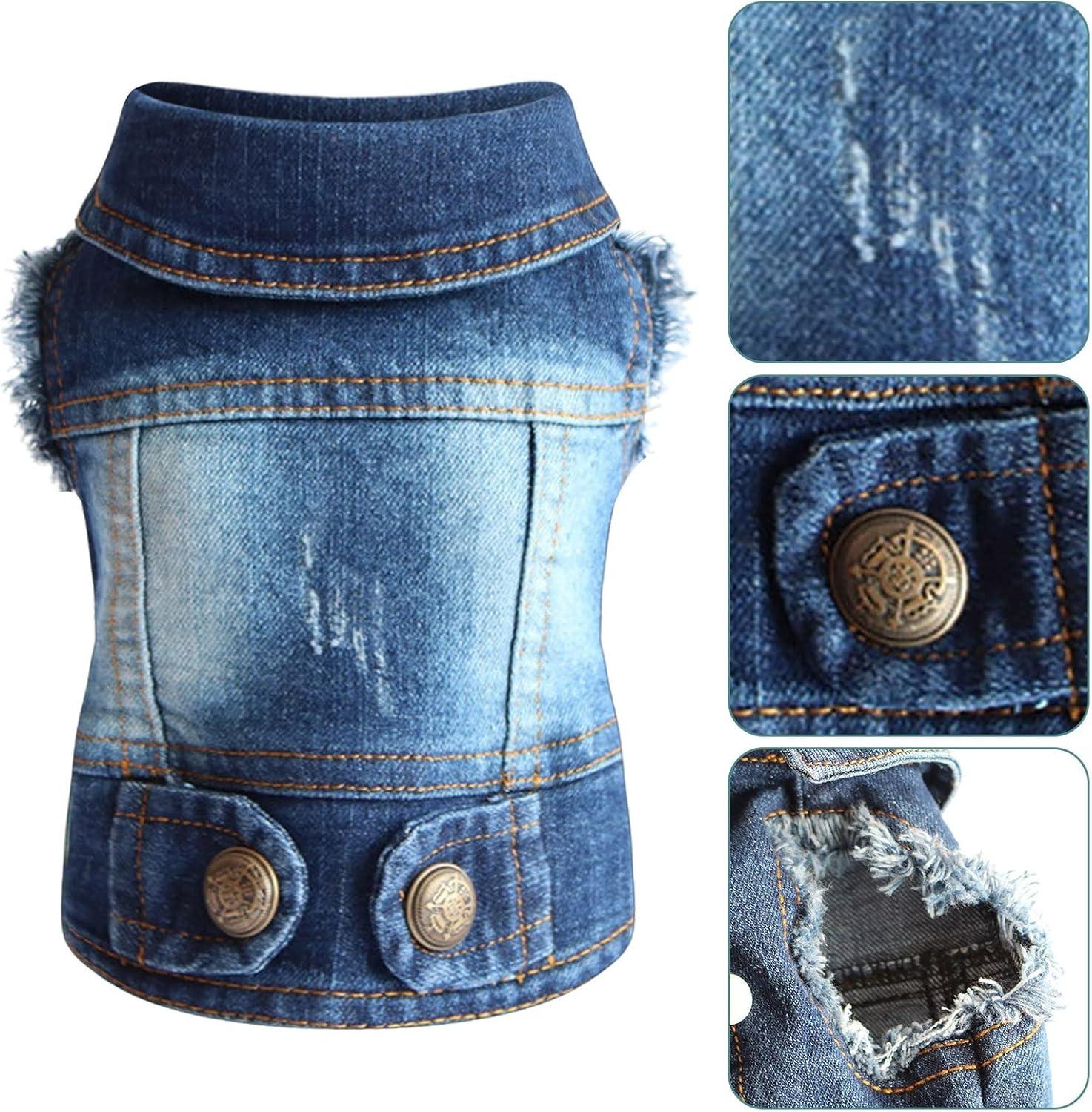 Stylish Dog Denim Jacket Vest | Pet Fashion for Small & Medium Dogs ...