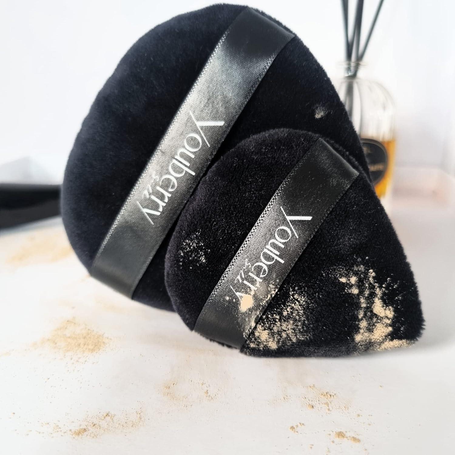 youberry Silk Powder Puff 2 Pcs - Small & Large Triangle Velvet Puff ...