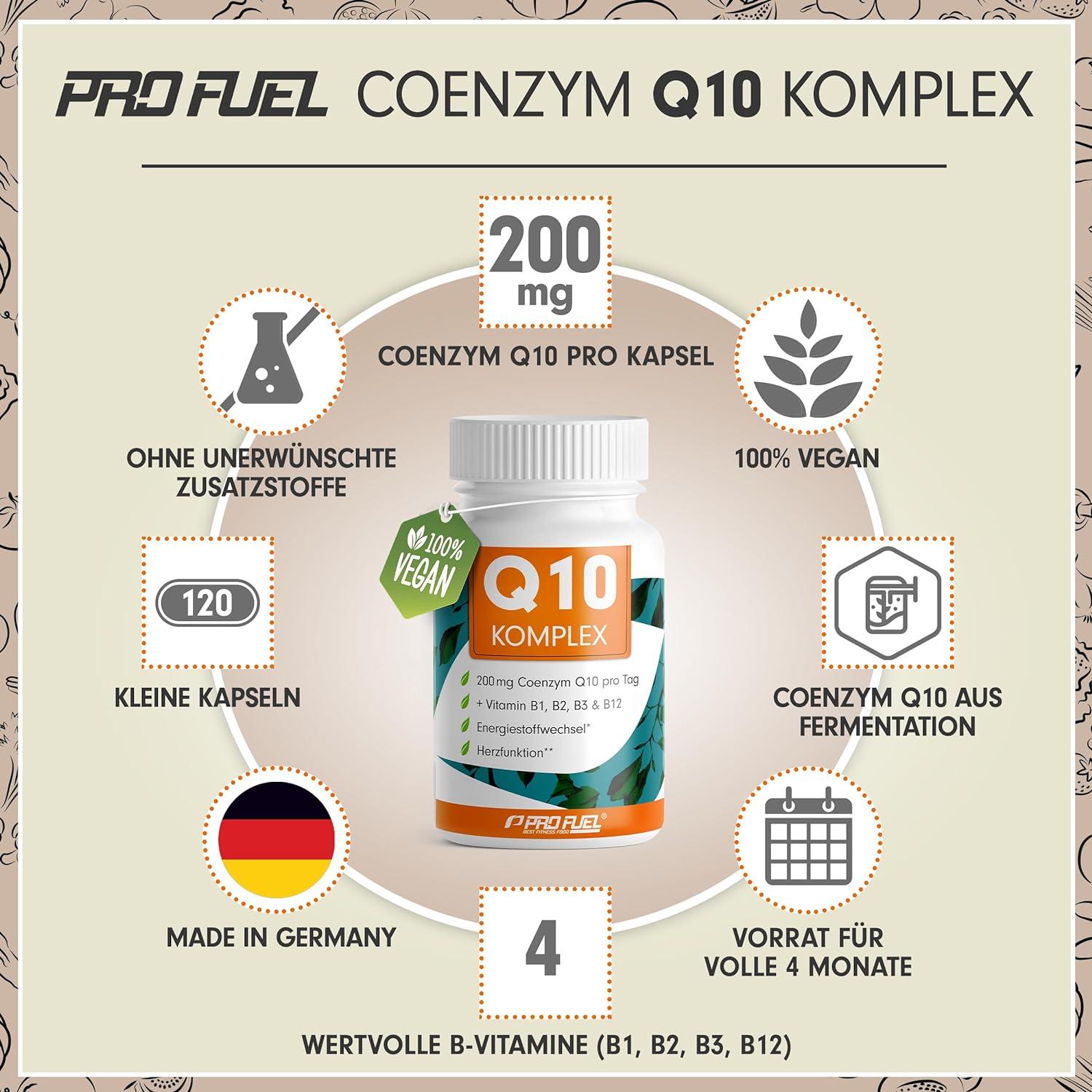 Q10 High Dose Capsules 360x - 200mg Coenzyme Q10 + B1 B2 B3 B12 for ...