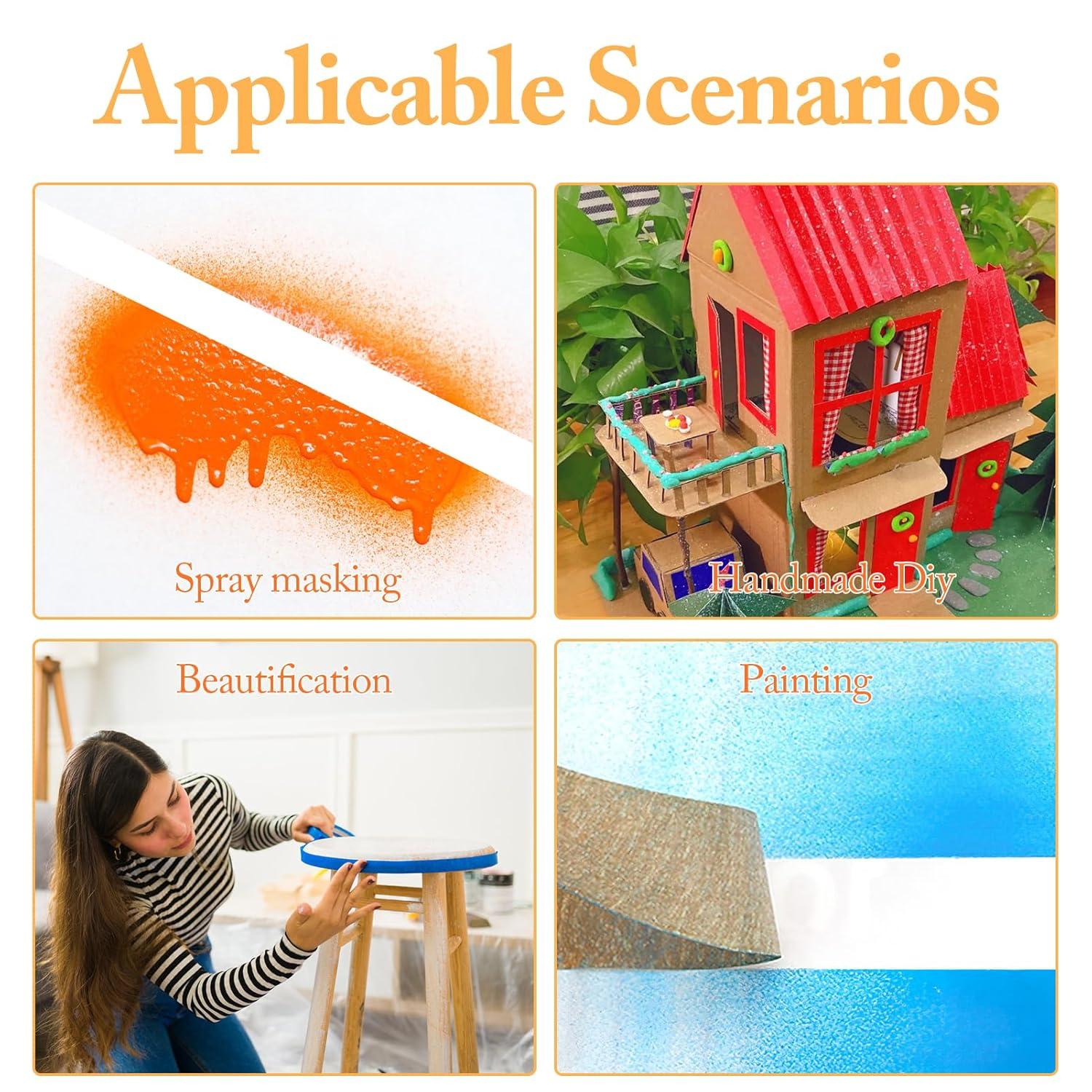 8 Rolls Coloured Masking Tape 15mm/0.59inch 12m/39.3ft Rainbow Colour ...