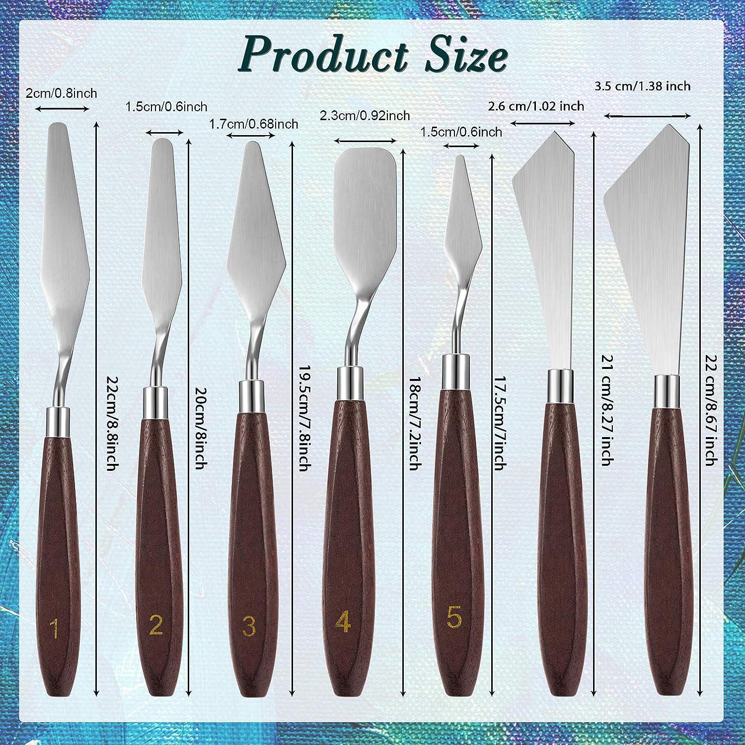 7-Piece Stainless Steel Painting Knife Set with Wood Handle - Art ...