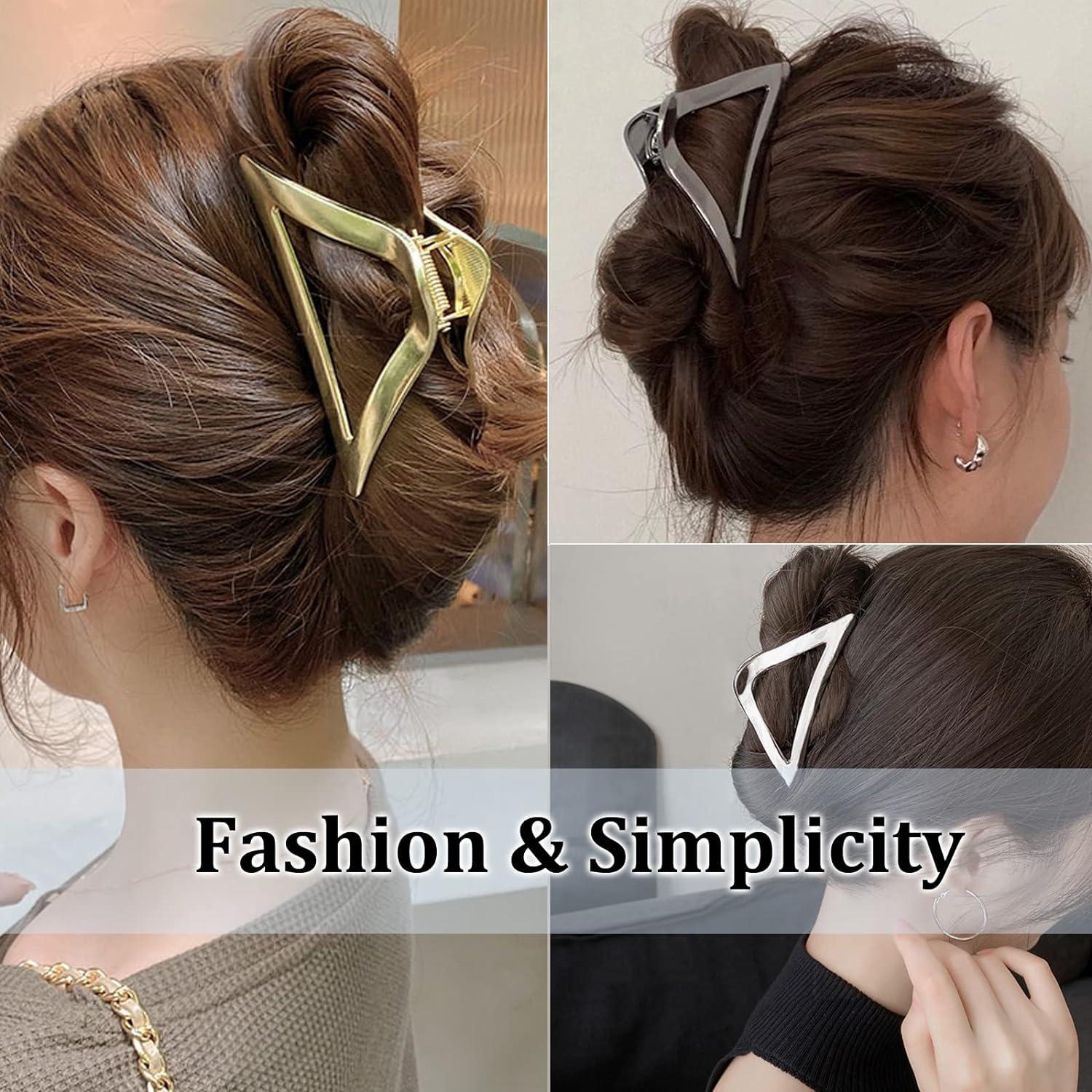 3 Pack 4in Hair Claw Clips for Thick, Thin & Long Hair - Stylish Hair ...
