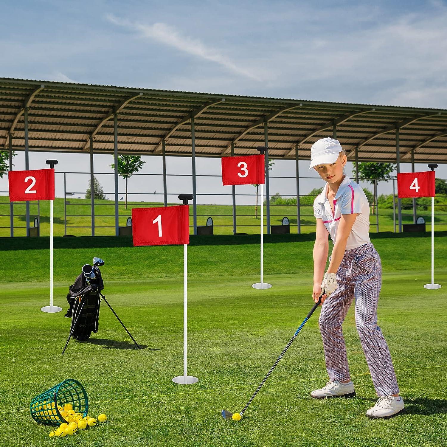 9 Pcs Numbered Golf Flag Set | Nylon Putting Green Flags 1-9 | 8.9 x 5. ...