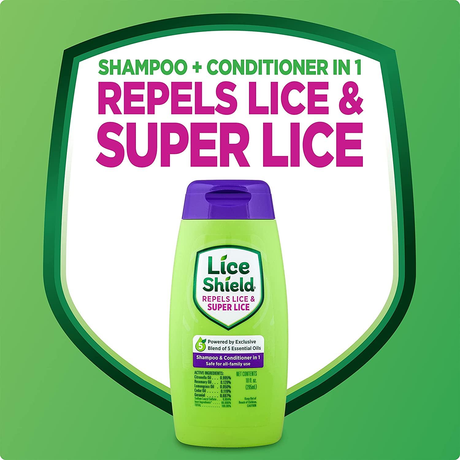 Lice Shield 2-in-1 Shampoo & Conditioner 10 fl oz - Repels Lice & Super ...