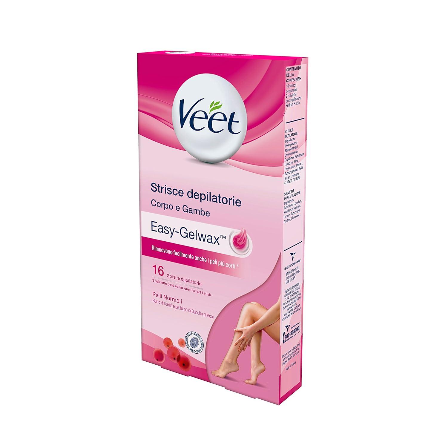 Veet Hair Removal Strips for Legs Arms Underarms & Bikini - Pack of 16 ...
