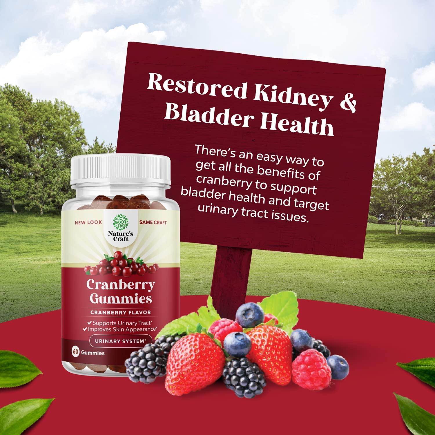 Extra Strength Cranberry Gummies 1000mg - Urinary Tract & Kidney ...